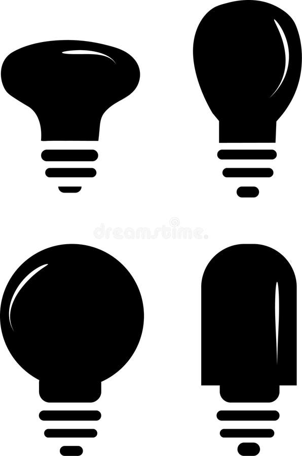 Light Bulbs Icons Set on White Background. Vector Stock Vector ...