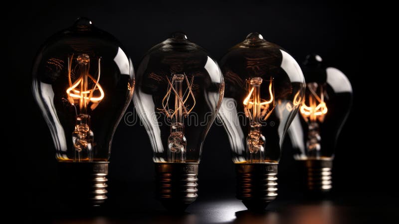 Light Bulbs Idea Concept. Illustration AI Generative Stock Illustration ...