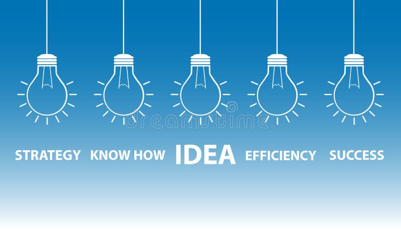 Light Bulbs - Idea Strategy Concept Stock Vector - Illustration of ...