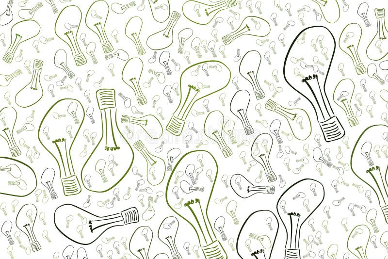 Light Bulbs Illustrations Background Abstract, Hand Drawn. Cartoon ...