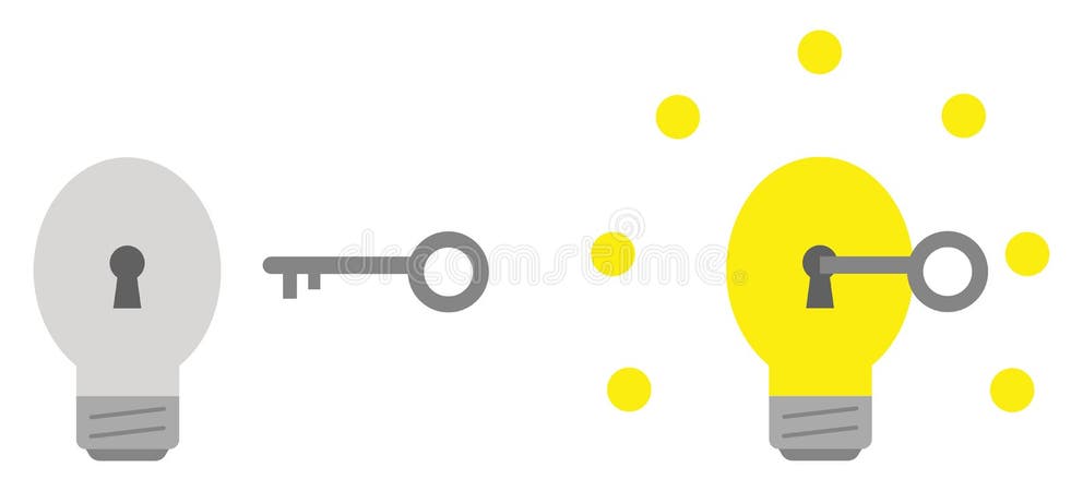 Light Bulbs with Keyholes and Keys Stock Vector - Illustration of ...