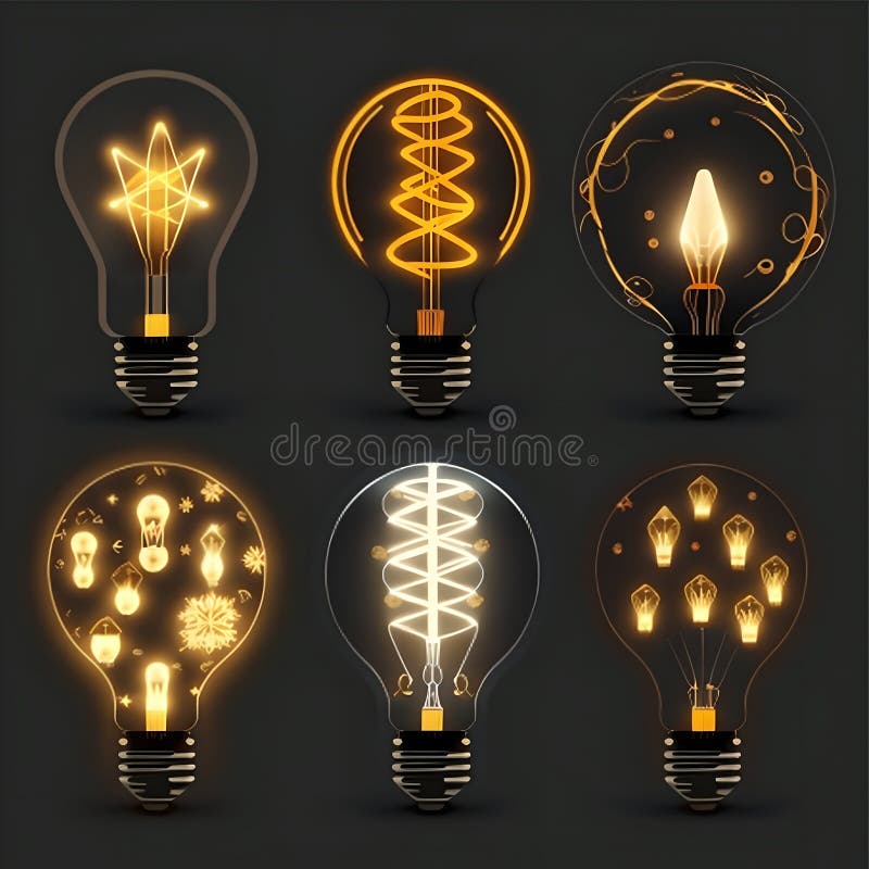 Light Bulbs, Light Bulb Icons Stock Illustration - Illustration of ...