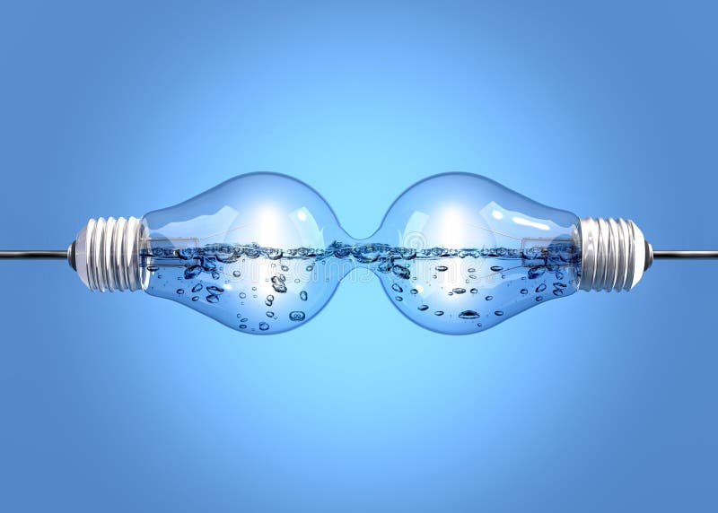 Light bulbs with liquid stock illustration. Illustration of blue - 30960809