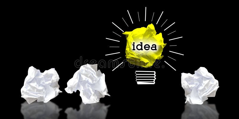 Light Bulbs Made with Crumpled Paper - Idea, Creativity Concept Stock ...