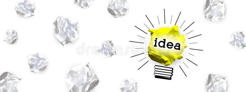 Light Bulbs Made with Crumpled Paper - Idea, Creativity Concept Stock ...