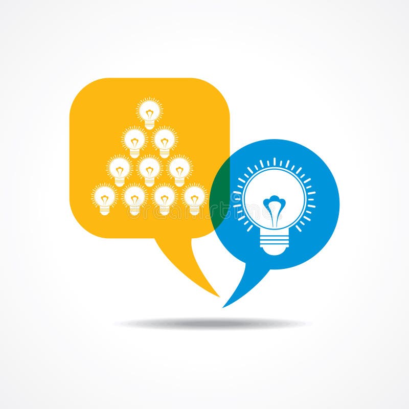 Light-bulbs in Message Bubble Stock Vector - Illustration of sign ...
