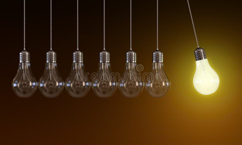 Light Bulbs in Perpetual Motion Stock Illustration - Illustration of ...
