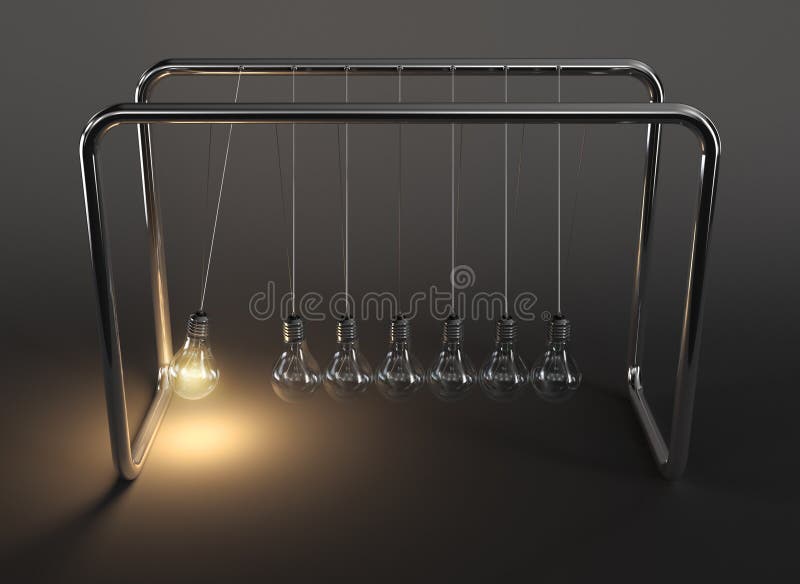 Light Bulbs in Perpetual Motion Stock Illustration - Illustration of ...