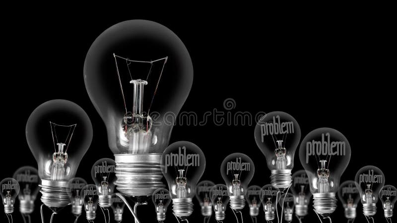 Light Bulbs with Problem and Solution Concept. Stock Video - Video of ...