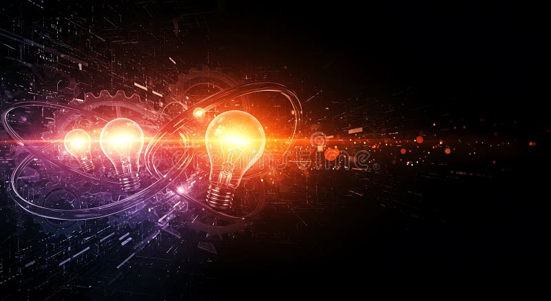 Light Bulbs Representing Innovation and Technology Concepts with Bright ...