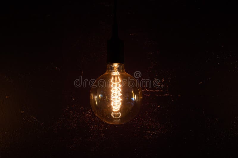 Light Bulbs in Retro Style, Electrical Lamps, Loft Home Interior Stock ...