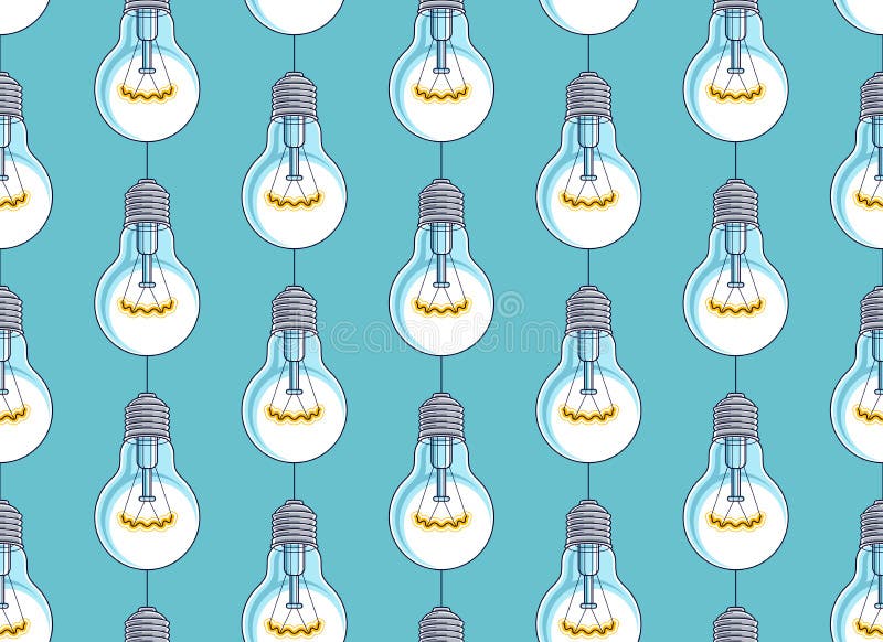 Light Bulbs Seamless Background, Creative Ideas Concept, Website for ...