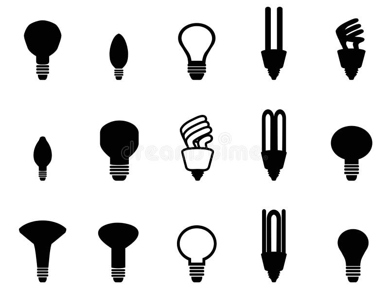Light Bulbs Shape Collection Stock Vector - Illustration of group ...