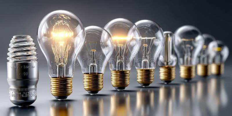 Light Bulbs Evolution Stock Illustrations – 517 Light Bulbs Evolution ...