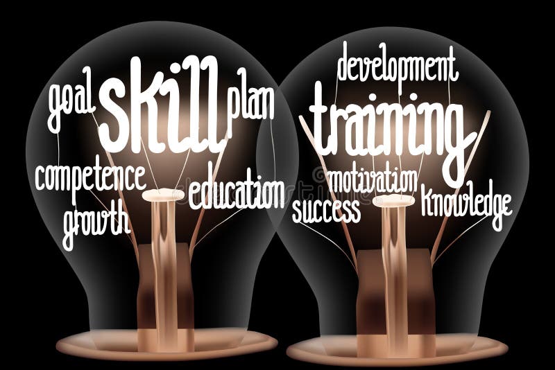 Light Bulbs with Event Management Concept Stock Vector - Illustration ...