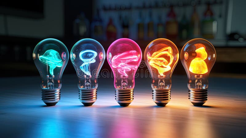 Light Bulbs with a Variable Glow Color To Create a Mood Stock ...