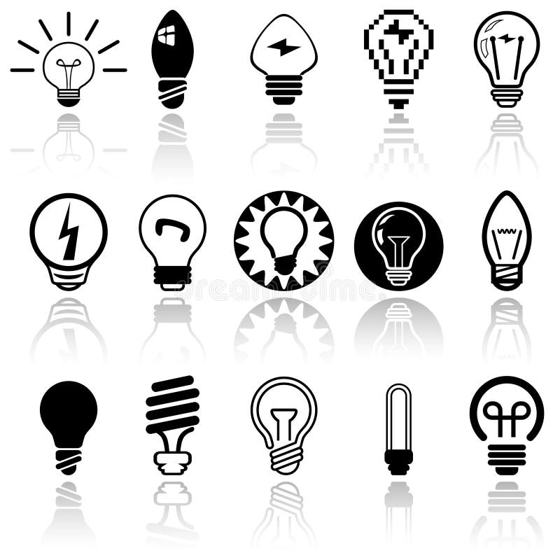 Light bulbs. Bulb icon set stock vector. Illustration of glass - 33961385