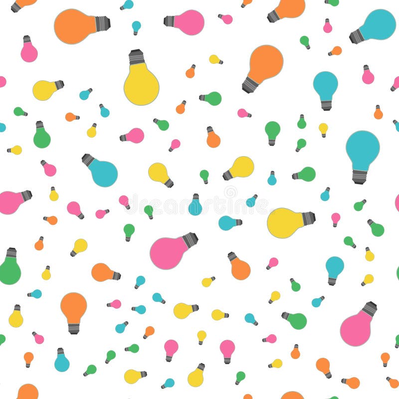 Light Bulbs. Vector Seamless Pattern Stock Vector - Illustration of ...