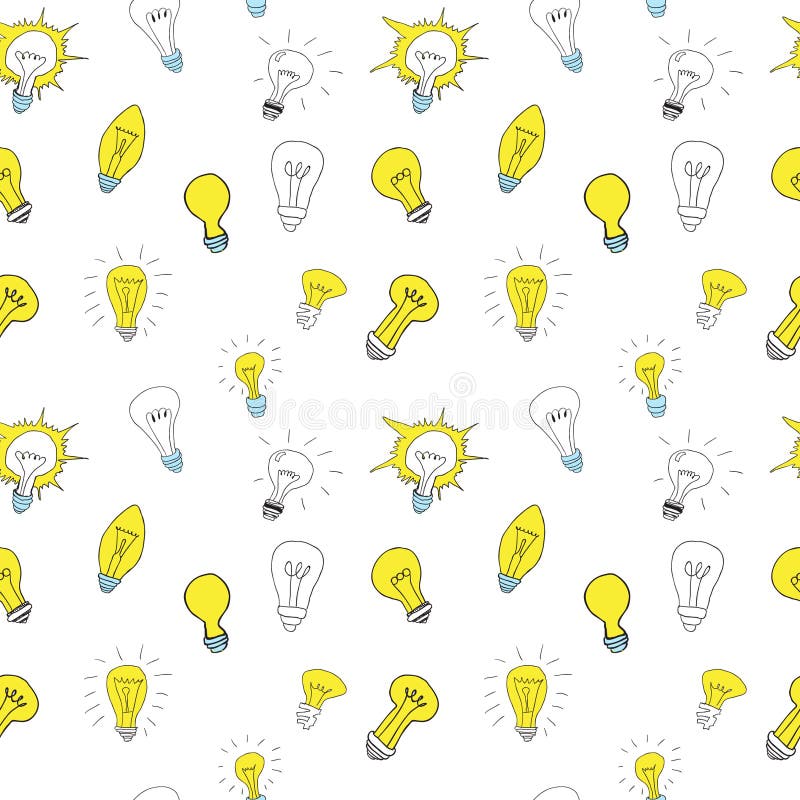 Simple Colorful Light Bulb Seamless Pattern. Stock Vector ...