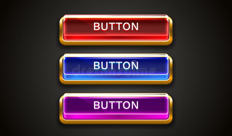 Light Button, Frame Label, Event Bar Casino, Gold Buttons with Color ...