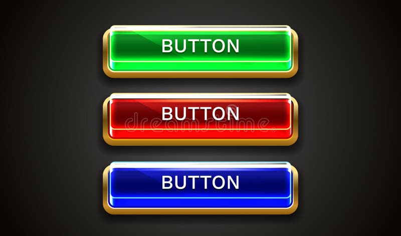 Light Button, Frame Label, Event Bar Casino, Gold Buttons with Color ...