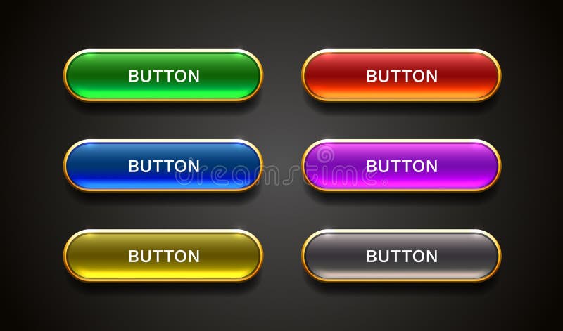 Light Button, Frame Label, Event Bar Casino, Gold Buttons with Color ...