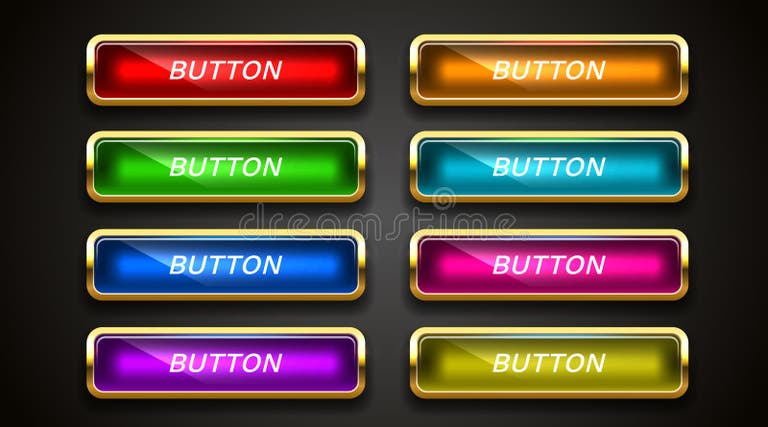 Light Button, Frame Label, Event Web Bar, Buttons with Color. Vector Illustration Stock Vector ...