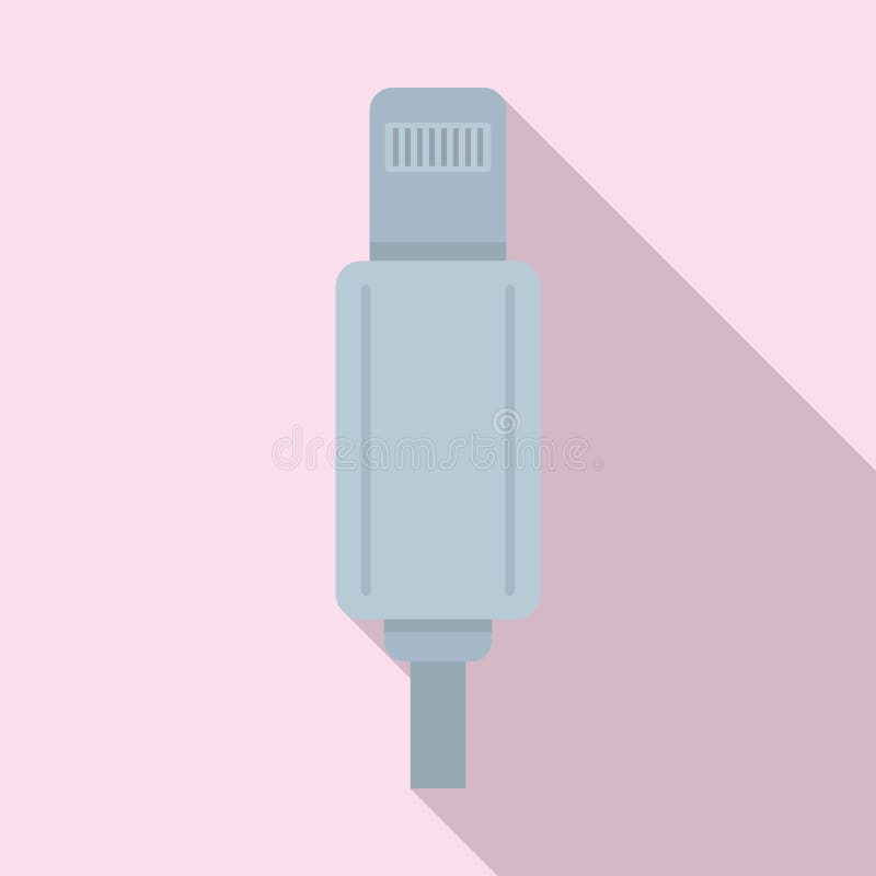 Light Cable Adapter Icon, Flat Style Stock Vector - Illustration of ...