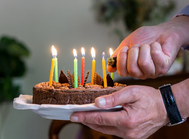 Light Candles on Birthday Cake Concept Stock Image - Image of delicious ...