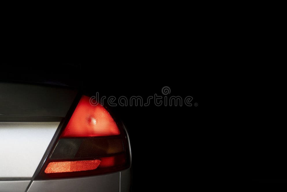 Back side of car at night. stock image. Image of garage - 175796315