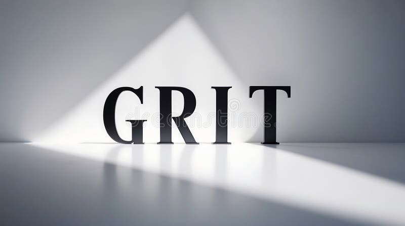 Light Casting Dramatic Shadows on the Word Grit in a Minimalistic ...