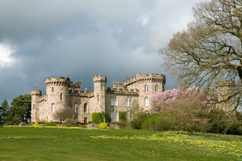 Light on the castle stock photo. Image of clouds, garden - 19360976