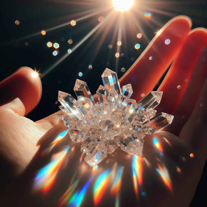 Light Catching Crystals Sparkling and Refracting the Sunlight I Stock ...