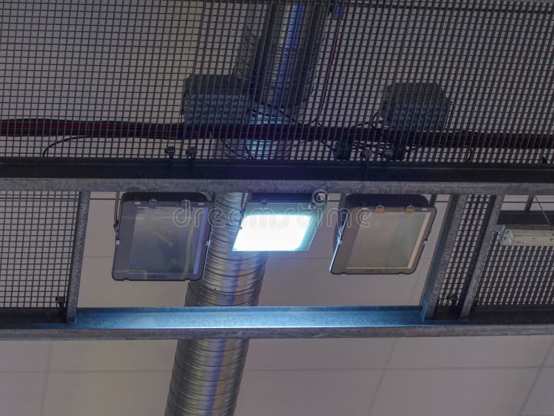 Light Ceiling of Business Interior Office Building and Light Neon Stock ...