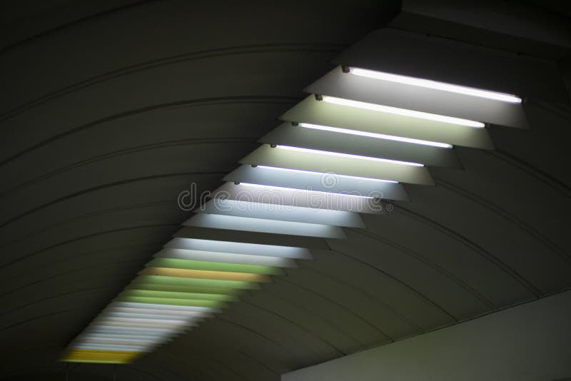 Light on Ceiling. Fluorescent Lamps Stock Image - Image of interior ...