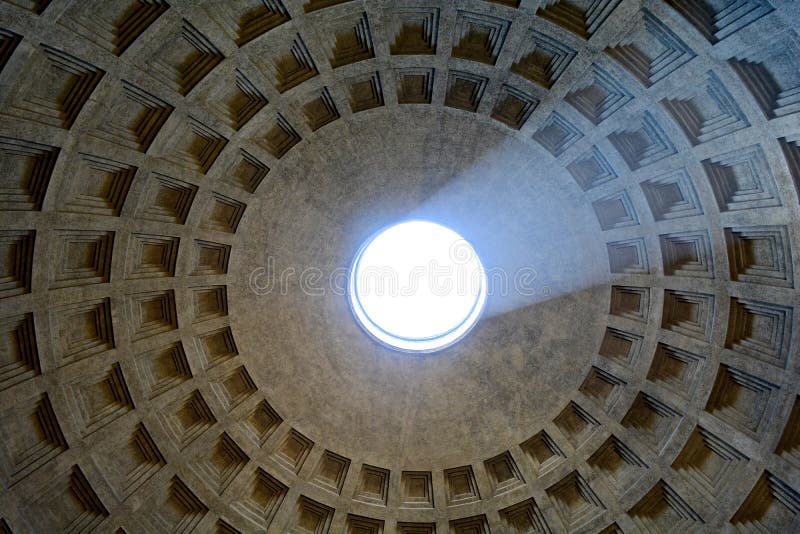 Light from Ceiling, Pantheon, Rome Stock Photo - Image of light, italy ...