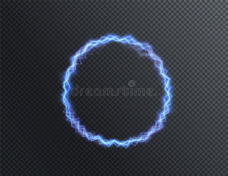 Light Circle Blue Lightning Png. Ring of Fire Light Effect Stock Vector ...