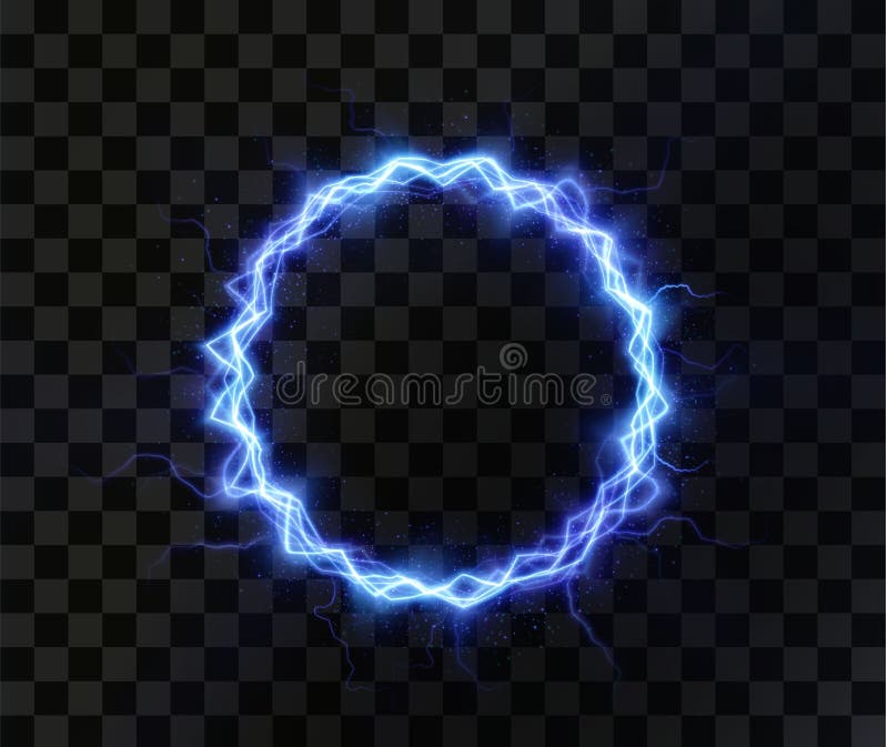 Light Circle Blue Lightning Png Set. Ring of Fire Light Effect ...