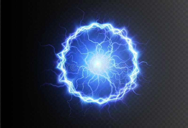 Light Circle Blue Lightning Set. Ring of Fire Light Effect Stock Vector ...