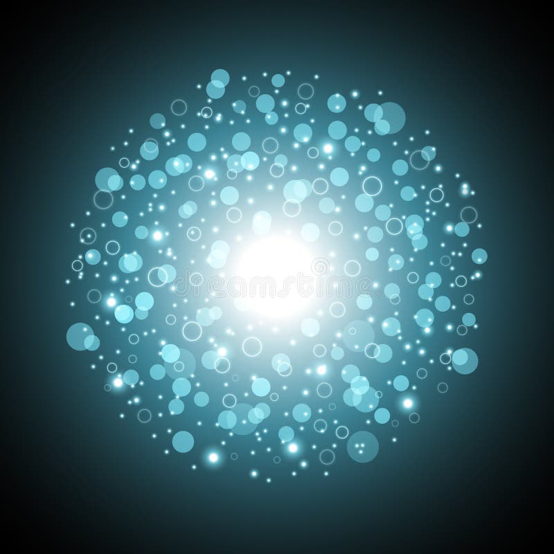Light Circle with Dosts and Sparks, Aqua Color Stock Vector ...
