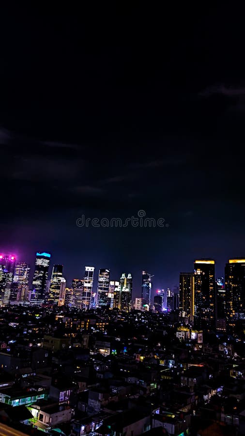 Light and City Night of Jakarta , Indonesia Stock Image - Image of ...
