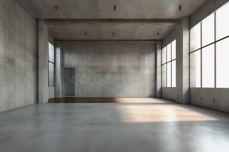 Light Clean Interior, Empty Open Plan Interior. Stock Illustration ...