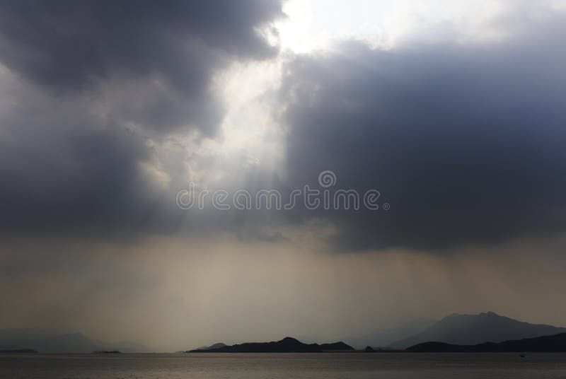 Light through cloud stock photo. Image of beam, cloud - 39109006