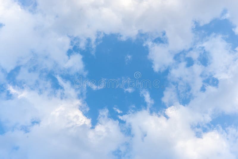 Light Cloud Frame Against the Blue Sky Stock Image - Image of space ...