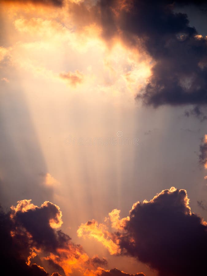 Light through Clouds of Orange and White To Be Ring of Fire Stock Image ...