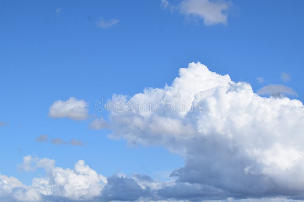 White Clouds in Front of Blue Sky Stock Image - Image of dusk, gone ...