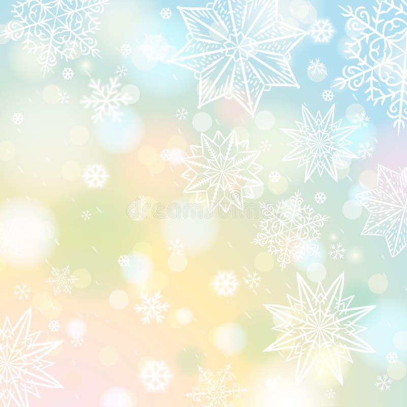 Light Color Background with Snowflakes and Stars, Vector Stock Vector ...