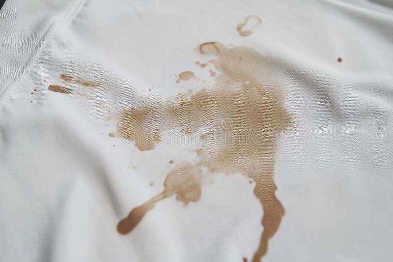 Light-Color Fabric Highlighting Coffee Stain Detail. Stock Illustration ...