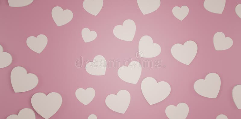 Light Color Hearts Banner Background 3D Illustration Stock Illustration ...