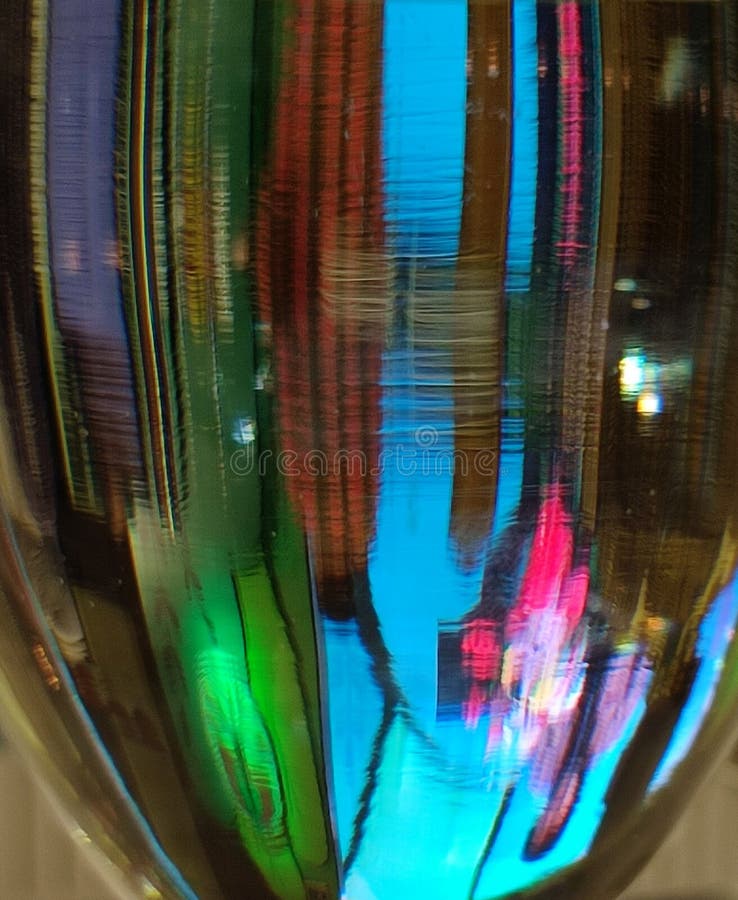 Light Color Reflection on Wine Glass Stock Photo - Image of glass ...